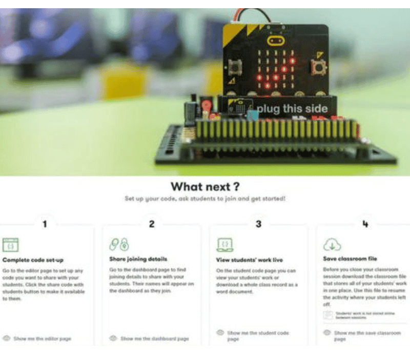 BBC Microbit Classroom for distance learning