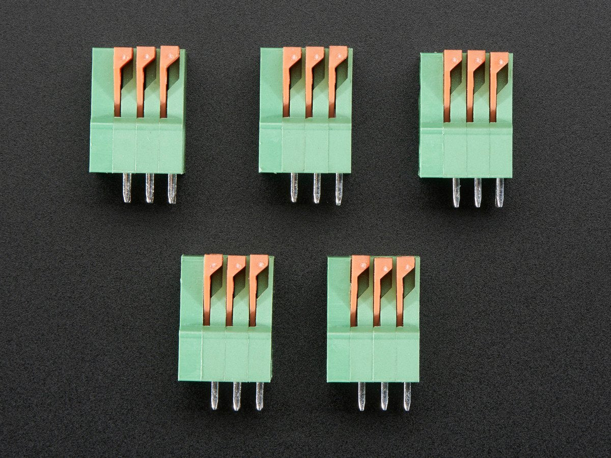 Buy Configurable Spring Terminal Blocks - 3 Pin 0.1\" Pitch x 5 ADA1081 ...