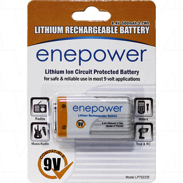 Buy 9V SIZE Polymer Lithium Ion Battery (LiPo) LiIon Rechargeable ...
