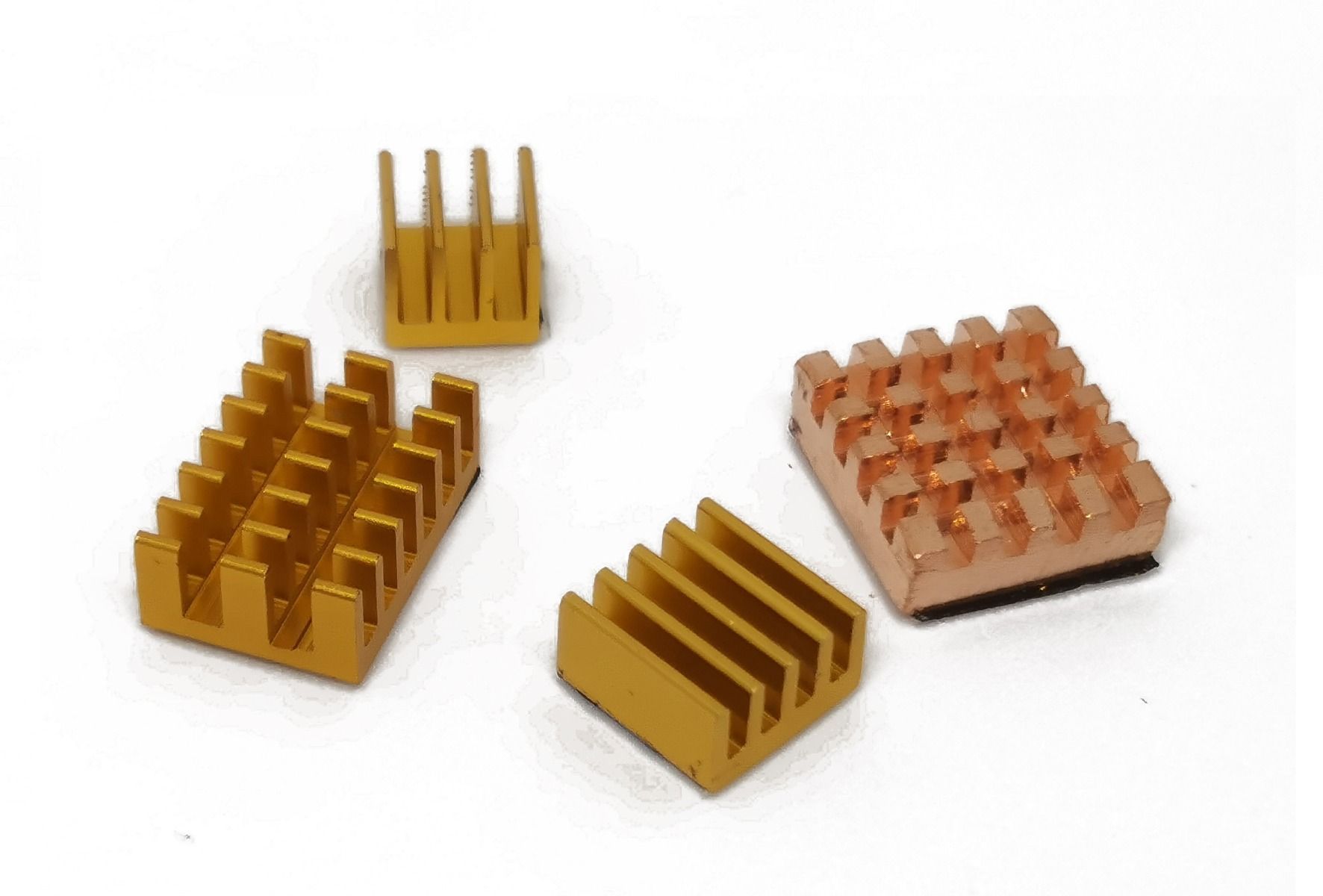 Buy Heat Sink Kit for Raspberry Pi 4B - Gold Aluminum and Copper Blocks ...